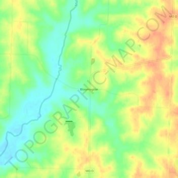 Bloomington topographic map, elevation, terrain