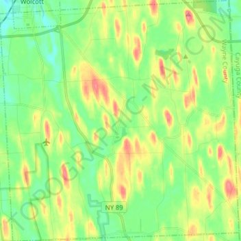 Town of Butler topographic map, elevation, terrain