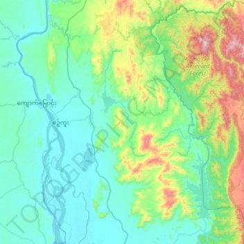 Singu Township topographic map, elevation, terrain